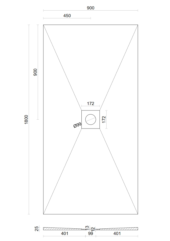 Square Drain Shower Trays – Thermopanel
