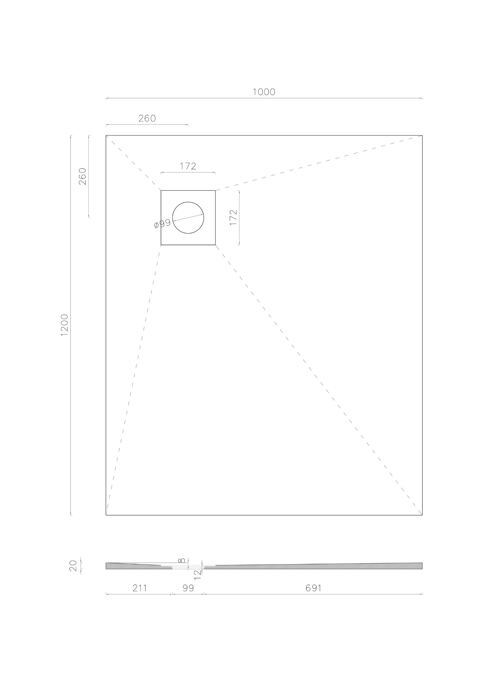 Square Drain Shower Trays – Thermopanel